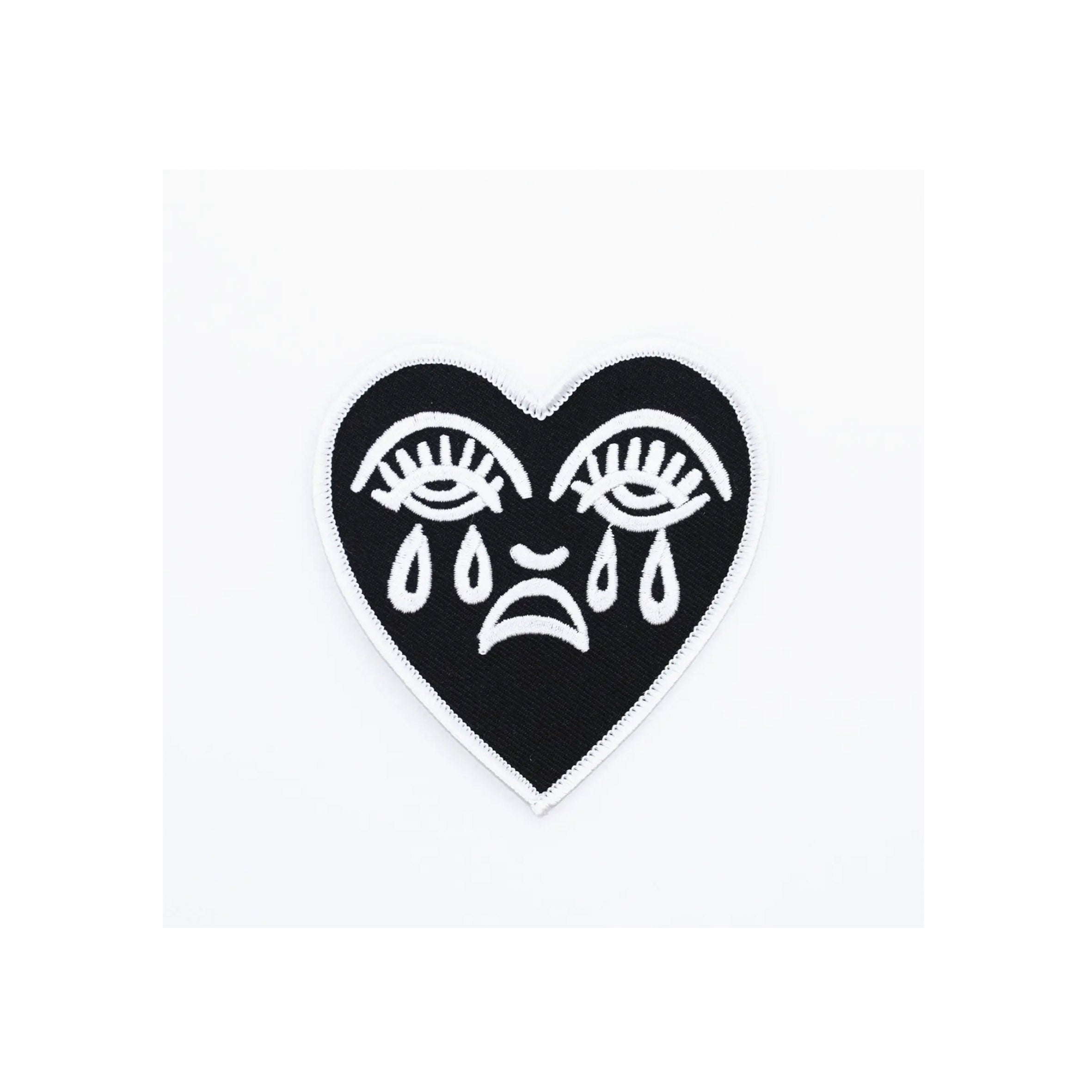 Crying Heart Embroidered Patch - Black – Leicester Gallery Shop