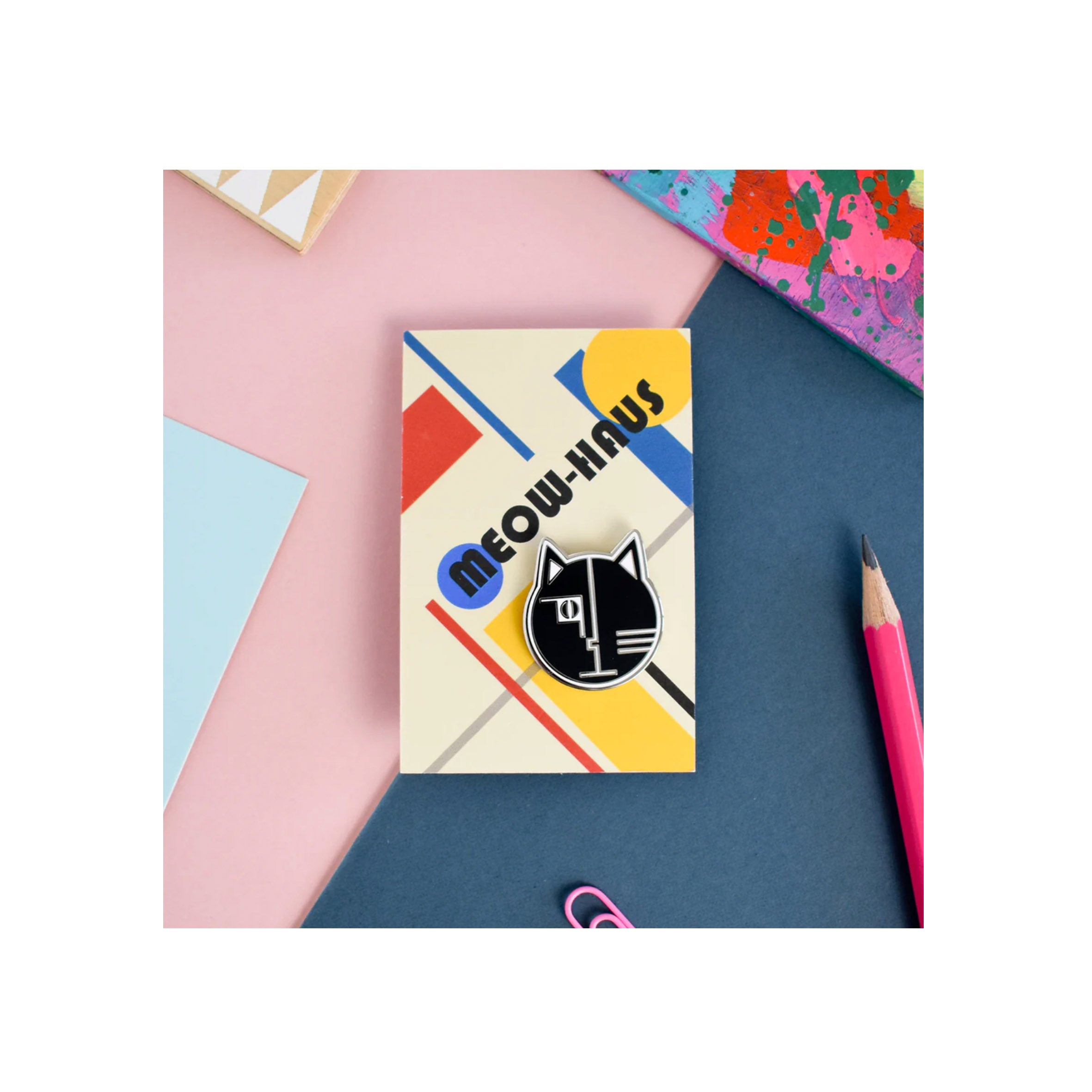 Meow-Haus Cat Artist Pin – Leicester Gallery Shop